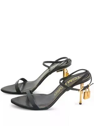TOM FORD Padlock Leather Sandals - Black