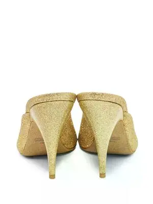 Moschino Glitter Peep-toe Mules