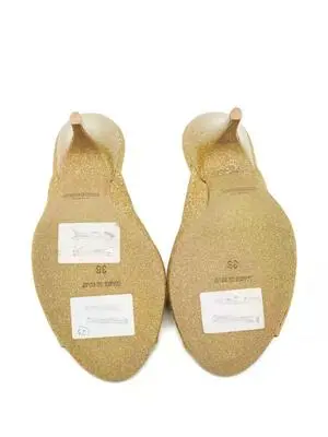 Moschino Glitter Peep-toe Mules