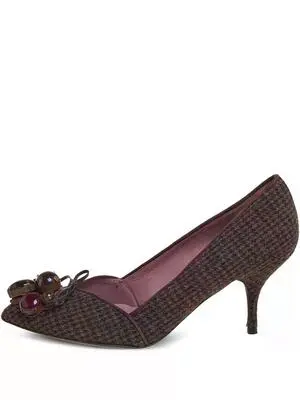 Miu Miu Houndstooth Enamel Pumps