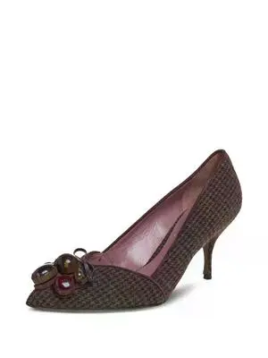 Miu Miu Houndstooth Enamel Pumps