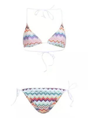 Missoni Chevron-pattern Bikini - White