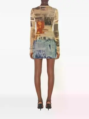 JEAN PAUL GAULTIER Double-sleeves Journal-print Top