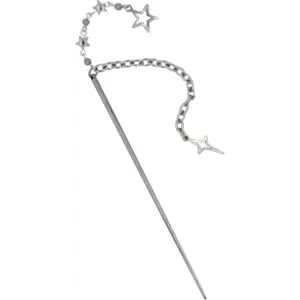 VELVET LUNA Steel Hair Pin With Charm Detail - Silver