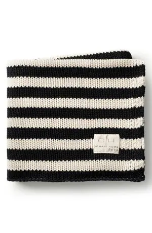 DOMANI HOME Iconic Stripe Cotton Baby Blanket - Black