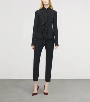 Alexander McQueen Cotton Ruffled Shirt - Black