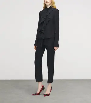 Alexander McQueen Cotton Ruffled Shirt - Black