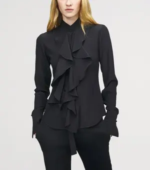 Alexander McQueen Cotton Ruffled Shirt - Black