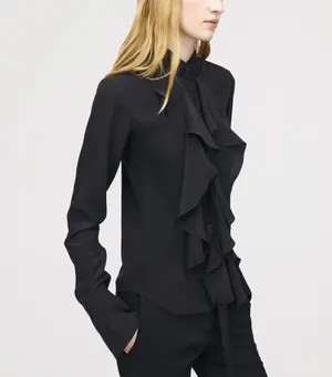 Alexander McQueen Cotton Ruffled Shirt - Black
