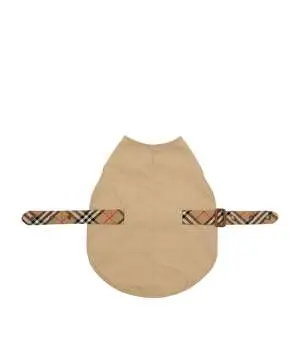 Burberry Cotton Gabardine Check Dog Coat
