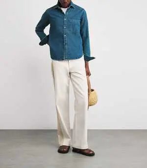 WITH NOTHING UNDERNEATH Denim Classic Shirt - Blue