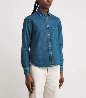 WITH NOTHING UNDERNEATH Denim Classic Shirt - Blue