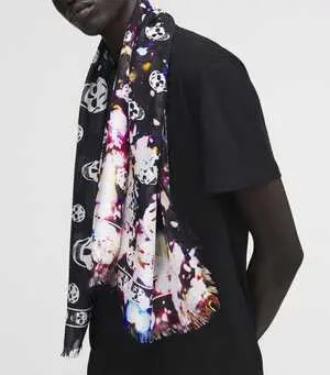 Alexander McQueen Modal-silk Confetti Skull Scarf