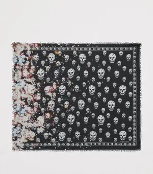 Alexander McQueen Modal-silk Confetti Skull Scarf