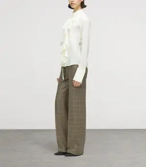 Alexander McQueen Silk Ruffle Blouse - Nude