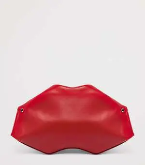Alexander McQueen Leather Manta Clutch - Red