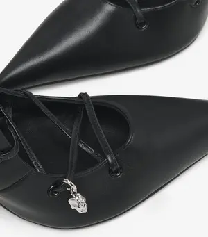 Alexander McQueen Leather Ghillie Pumps 105