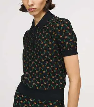 Alexander McQueen Floral Jacquard Polo Shirt