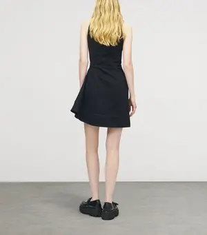 Alexander McQueen Cotton Asymmetric Mini Dress - Black