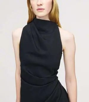 Alexander McQueen Cotton Asymmetric Mini Dress - Black