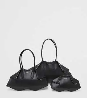 Alexander McQueen Large Leather Manta Top-handle Bag - Black
