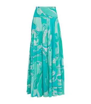 Emilio Pucci Cotton Orchidee Maxi Skirt