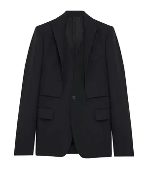 Alexander McQueen Wool Trompe-l'œil Blazer - Black