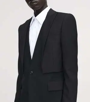 Alexander McQueen Wool Trompe-l'œil Blazer - Black