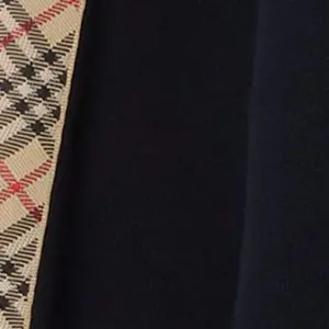 Burberry Cotton Check-trim Zip-up Hoodie - Navy