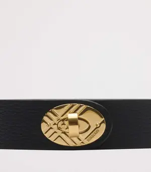 Burberry Leather Cotswolds Belt - Black