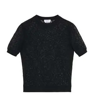 Alexander McQueen Cotton-silk Lace Top