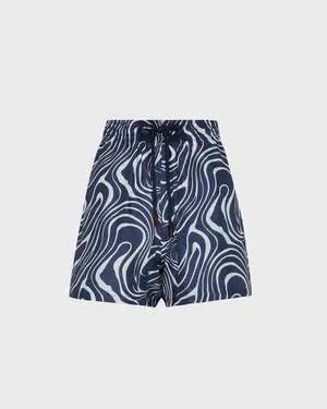 Vilebrequin Waves Print Silk Bermuda Shorts