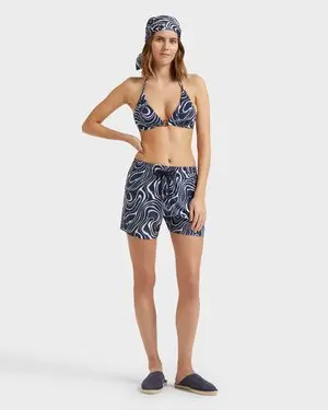 Vilebrequin Waves Print Silk Bermuda Shorts