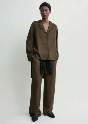 TOTEME Monogram Flannel Pajama Top - Brown