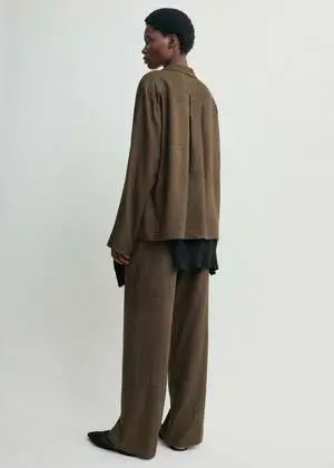 TOTEME Monogram Flannel Pajama Top - Brown