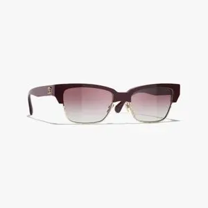 Chanel Cat Eye Sunglasses - Burgundy