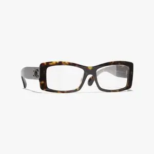 Chanel Rectangle Eyeglasses Tortoise