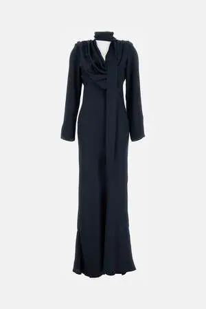 ROTATE BY BIRGER CHRISTENSEN Draped Long Satin Dress - Blue