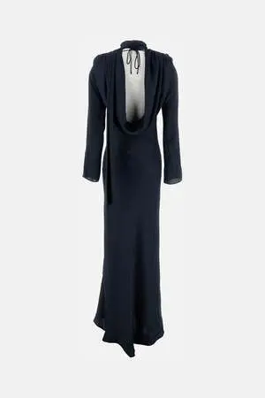 ROTATE BY BIRGER CHRISTENSEN Draped Long Satin Dress - Blue