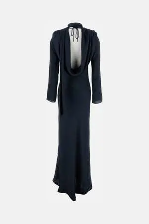 ROTATE BY BIRGER CHRISTENSEN Draped Long Satin Dress - Blue