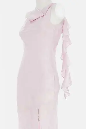ROTATE BY BIRGER CHRISTENSEN Long Cascade Dress - Rosa