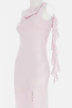 ROTATE BY BIRGER CHRISTENSEN Long Cascade Dress - Rose