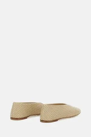 Bottega Veneta Woven Leather Ballerina Flat - Beige