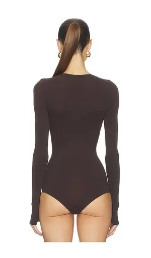 Commando Ballet Crewneck Bodysuit With Thumbholes - Brown