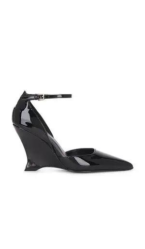 Raye Rivington Patent Wedge - Black