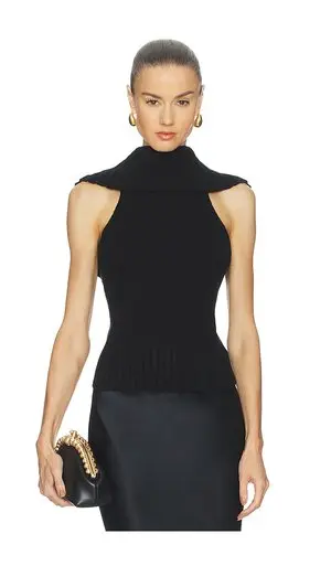 Cult Gaia Chen Knit Top - Black