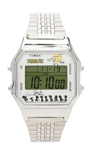 TIMEX Peanuts 75th Anniversary 34mm Stainless Steel Watch - Metallic Silver