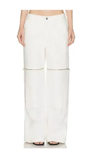 HAELO Flex Waist Zip Cargo Pant - Ivory