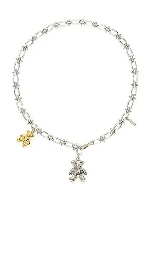 We11Done Teddy Pendant Spike Chain Necklace