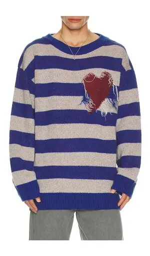 We11Done Grunge Stripe Pullover